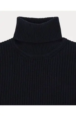 FORTELA Leone Knit Wool Turtleneck Sweater - Dark Blue