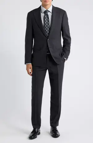 Canali Capri Trim Fit Plaid Wool Suit - Brown