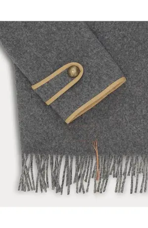 FORTELA Danika Wool Fringe Coat - Grey