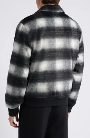 LES DEUX Shadow Check Varsity Jacket