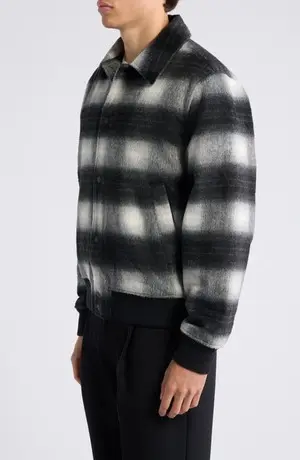 LES DEUX Shadow Check Varsity Jacket
