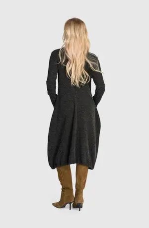 Alembika Marl Knit Draped Pockets Dress