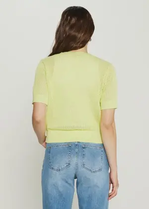 7 Diamonds Selene Open Knit Top - Soft Lime
