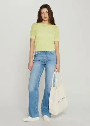 7 Diamonds Selene Open Knit Top - Soft Lime