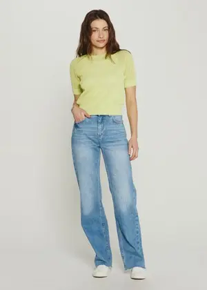 7 Diamonds Selene Open Knit Top - Soft Lime