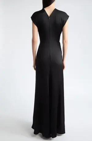 Victoria Beckham Aria Twisted Waist Gown - Black