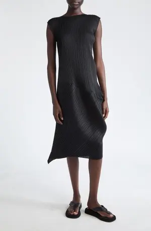Issey Miyake Leap Pleated Midi Dress - Black