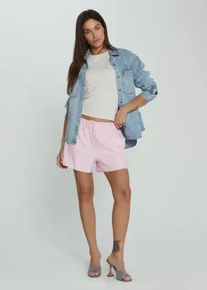 7 Diamonds Lana Linen Short - Light Pink