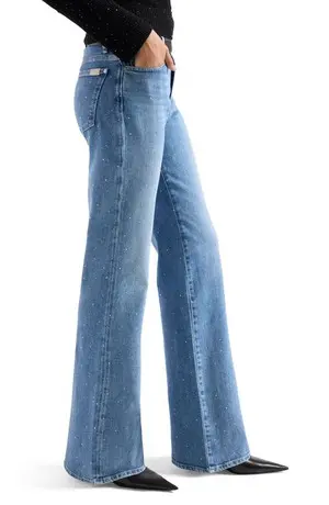 7 For All Mankind Modern Dojo Embellished High Waist Flare Jeans