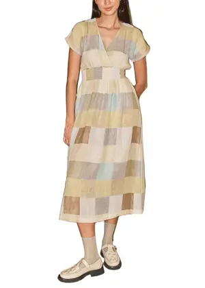 Ace & Jig Faye Cross Front Midi Dress - Journal