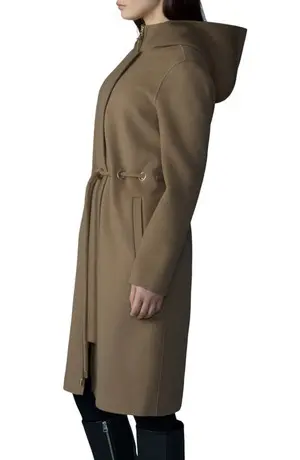 Mackage Blithe-z Handmade Wool Hooded Coat - Light Camel