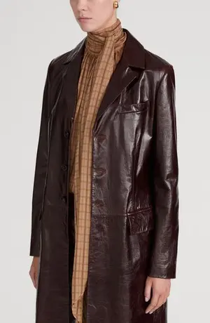 FRAME The Veda Leather Trench Coat