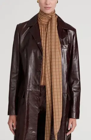 FRAME The Veda Leather Trench Coat