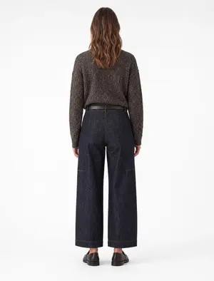 Koton Cotton Blend Barrel Pants With Belt