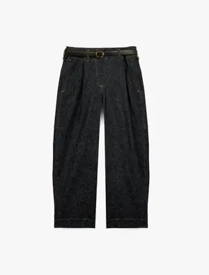 Koton Cotton Blend Barrel Pants With Belt