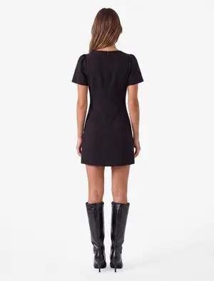 Koton Crew Neck Balloon Sleeve Mini Dress