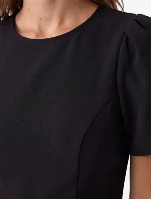 Koton Crew Neck Balloon Sleeve Mini Dress