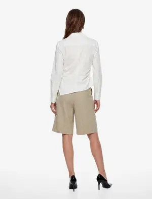 Koton Cotton Long Sleeve Pointed Collar Wrap Asymmetric Shirt