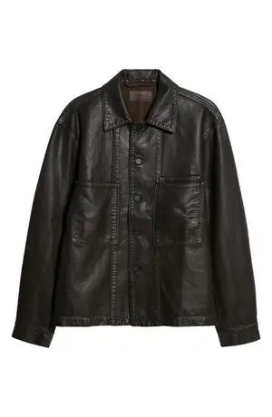LEMAIRE Workwear Coated Denim Overshirt - Licorice