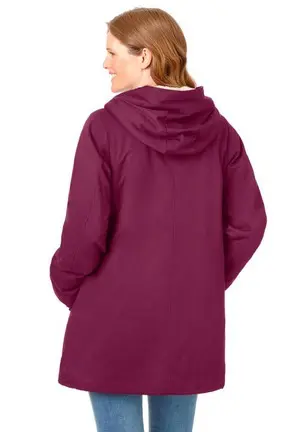 WOMAN WITHIN Fleece Lined Hooded Parka - Deep Claret