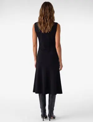 Koton Mock Neck Sleeveless Midi Dress With Draped