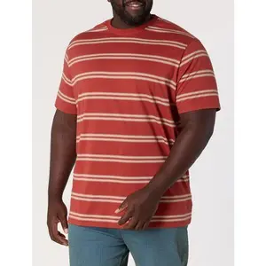 HARBOR BAY BY DXL Big & Tall Moisture-wicking Double-striped T-shirt - Barn Red
