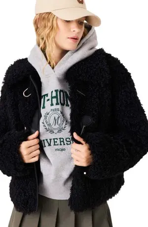 Maje Curly Faux Fur Jacket