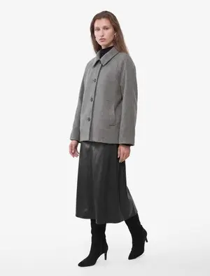 Koton Reglan Long Sleeve Pointed Collar Coat