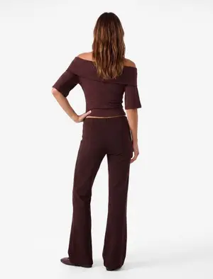 Koton Slim Cotton Blend Flare Pants