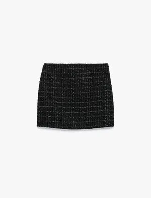Koton Slim Fit A-line Shimmering Tweed Mini Skirt