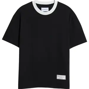 Givenchy Contrast Neck Logo Patch T-shirt - Black
