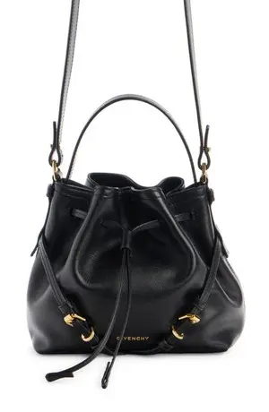 Givenchy Voyou Mini Leather Bucket Bag - Black