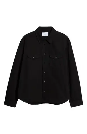 Givenchy Cowboy Long Sleeve Snap Front Shirt - Black