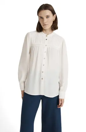 FINERY LONDON Andrea Crepe Button Through Blouse