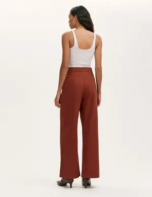 FINERY LONDON Nellie Petite Twill Wide Leg Pants