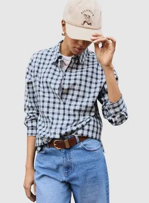 Baukjen Graca Organic Cotton Shirt - Blue Check