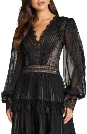 Tadashi Shoji V-neck Lace Midi Dress