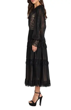 Tadashi Shoji V-neck Lace Midi Dress