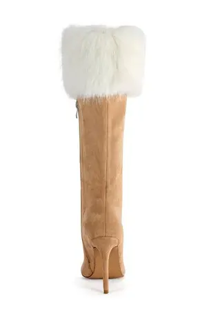 AZALEA WANG Dove Faux Fur Trim Tall Boot