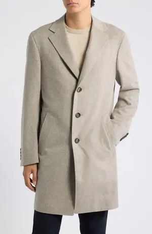Canali Kei Trim Fit Wool Overcoat