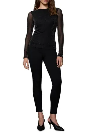 Sanctuary Sparkle Mesh Sleeve Top