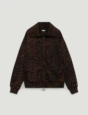 HUSH Leopard Print Double Zip Sweatshirt