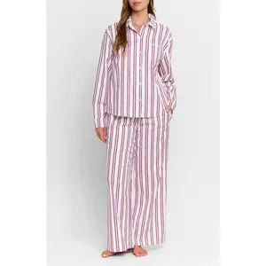 Honeydew Intimates Sleep Squad Long Sleeve Pajamas Ruby Red Stripe