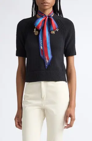 Zimmermann Clash Embellished Knit Tee - Black