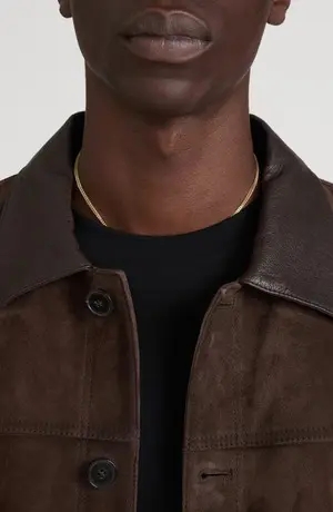 FRAME Leather Collar Suede Jacket