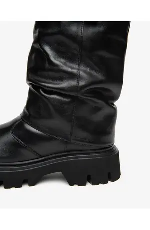 NEROGIARDINI Lug Sole Cuffed Leather Boot