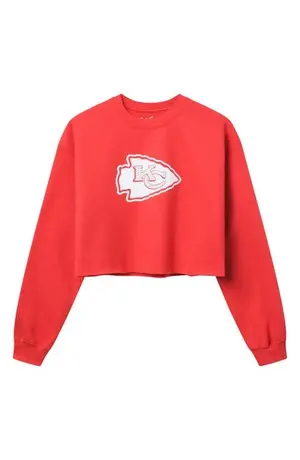 Junk Food Kansas City Chiefs Bling Cropped Sweatshirt - Red