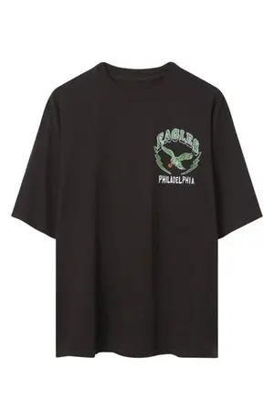 Junk Food Philadelphia Eagles Oversize Graphic T-shirt - Black