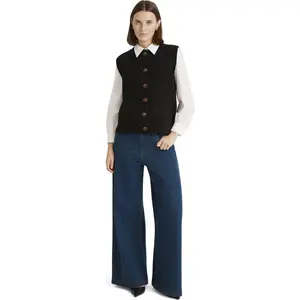 FINERY LONDON Janette Round Neck Sweater Vest - Black