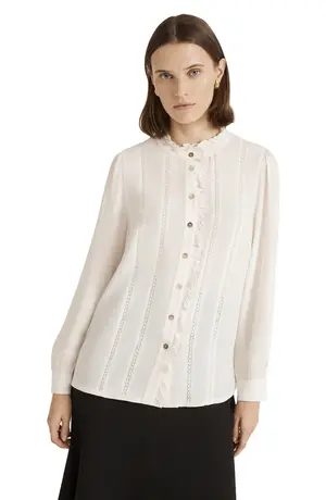 FINERY LONDON Fiora Crepe Button Through Blouse